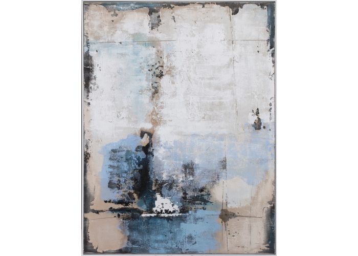 ציור 120*90 ס"מ גוון כחול/קרם/לבן/שחור דגם IMAGE