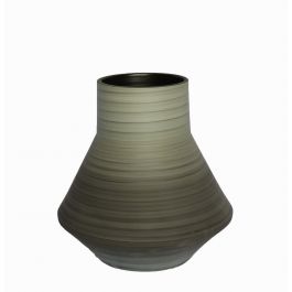 אגרטל קרמיקה אפור/קרם גובה 24 ס"מ פתח קטן דגם FENCY